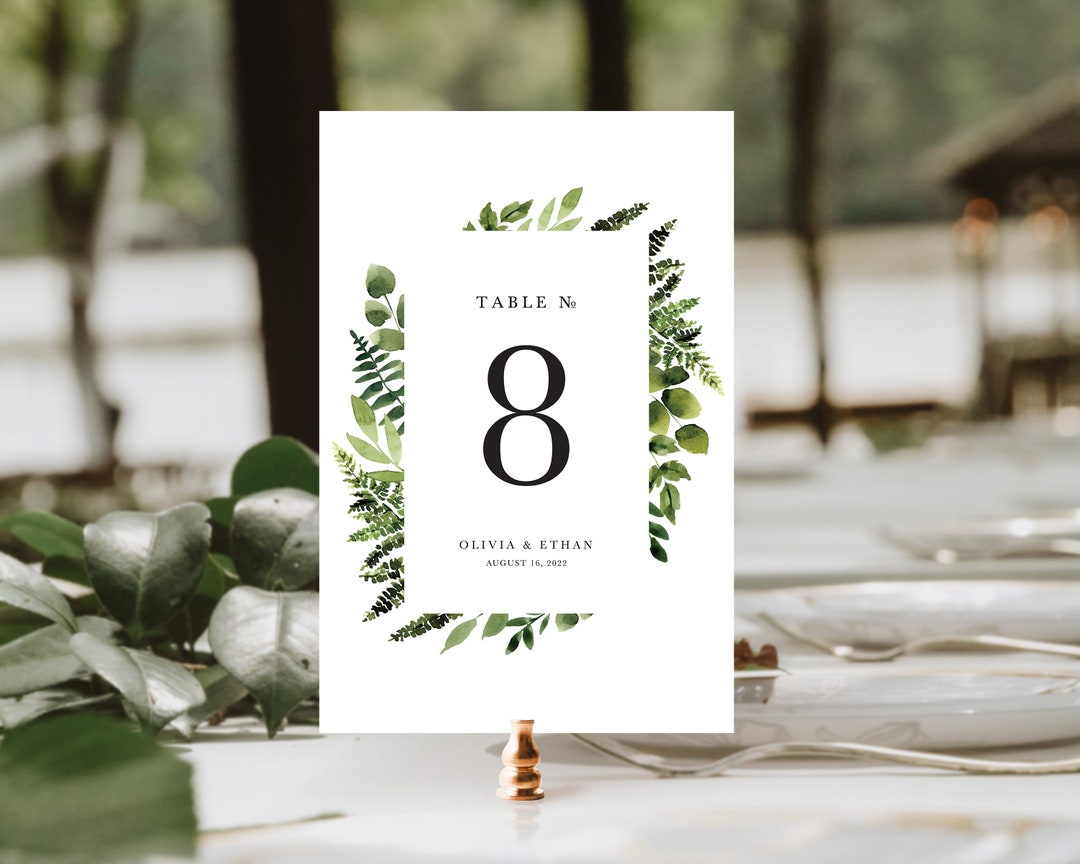 Botanical Table Numbers, Personalized Set of Table Numbers - Etsy
