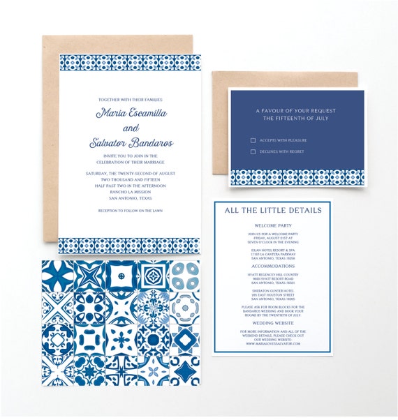 B Invitations Mexican Tiles Talavera Tile Invite Etsy
