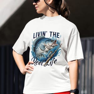 Livin the Reel Life Sublimation Design, Fishing Sublimation PNG ...
