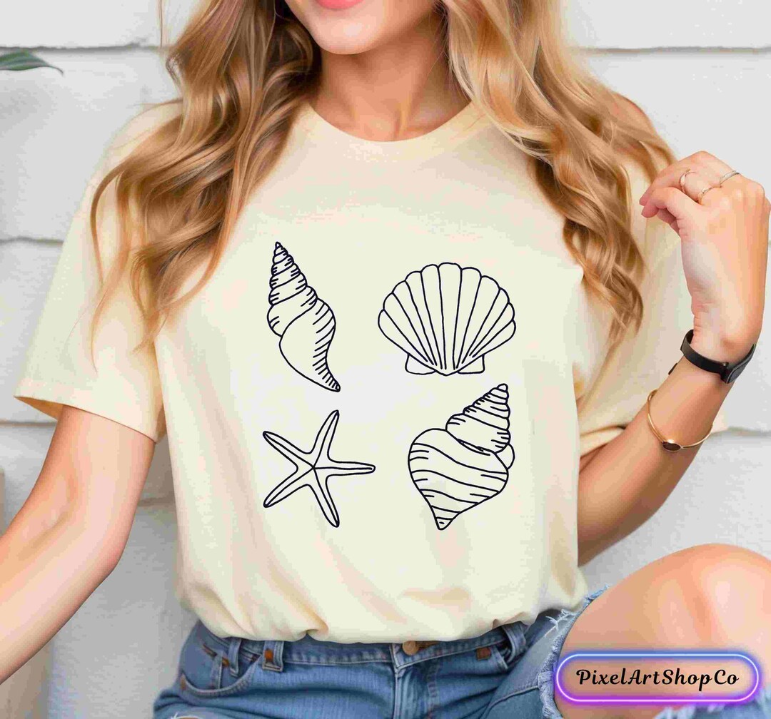 Sea Shells Embroidery Design, Beach Ocean Machine Embroidery, Summer ...