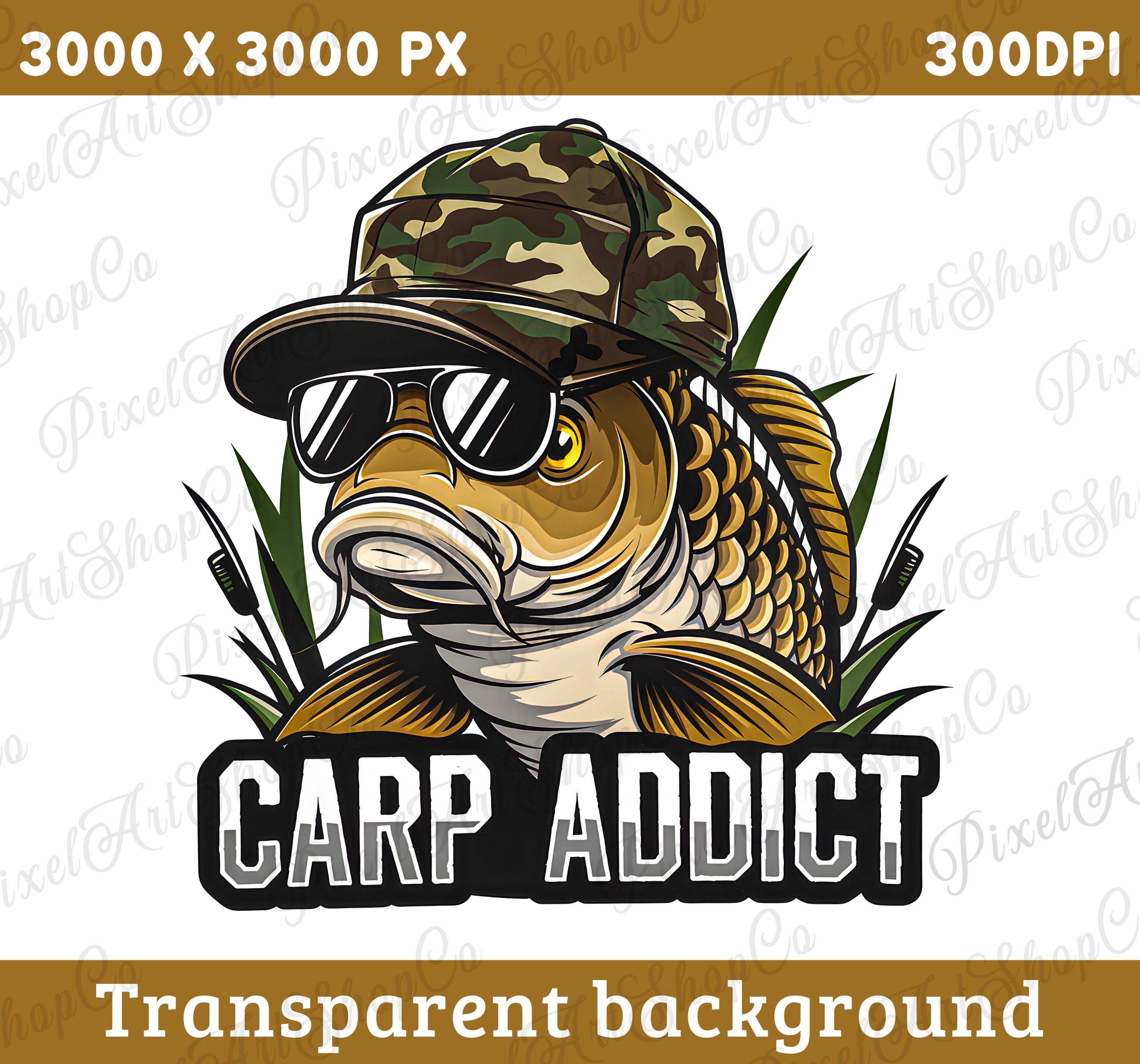 Carp Addict Fishing PNG, Funny Carp Fishing Sublimation Design, Jumping ...