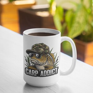 Carp Addict Fishing PNG, Funny Carp Fishing Sublimation Design, Jumping ...