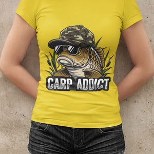 Carp Addict Fishing PNG, Funny Carp Fishing Sublimation Design, Jumping ...