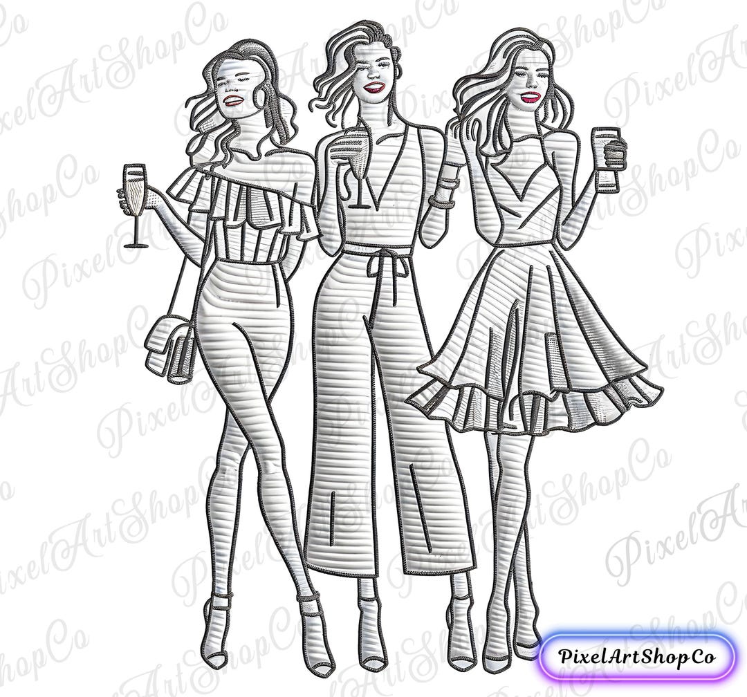 Girls Embroidery Design, Best Friends Machine Embroidery, Girlfriends ...