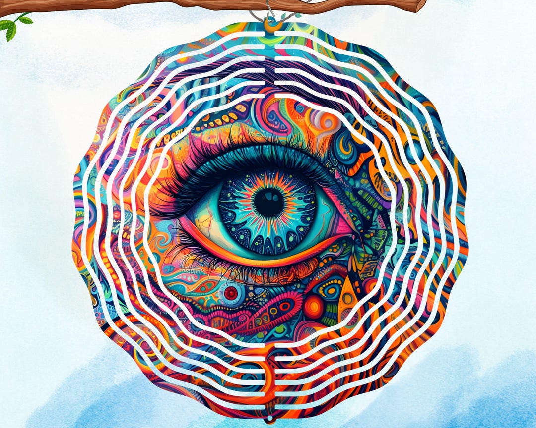 Psychedelic Wind Spinner Sublimation Design, Psychedelic Eye Png Wind ...