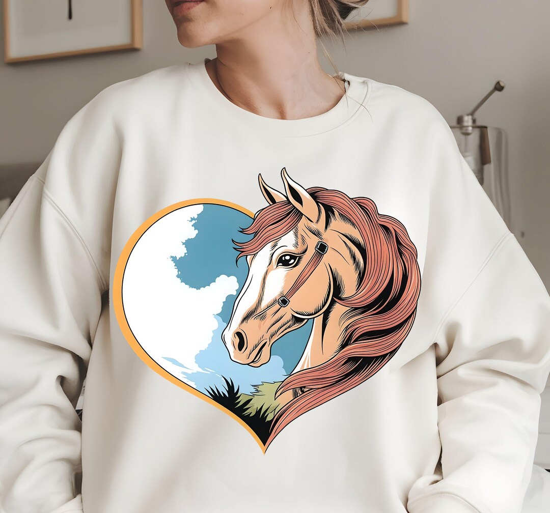 Horse Heart PNG, I Love Horses PNG, Beautiful Horse Sublimation Design ...