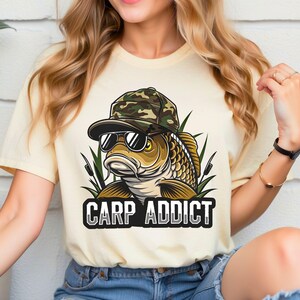 Carp Addict Fishing PNG, Funny Carp Fishing Sublimation Design, Jumping ...