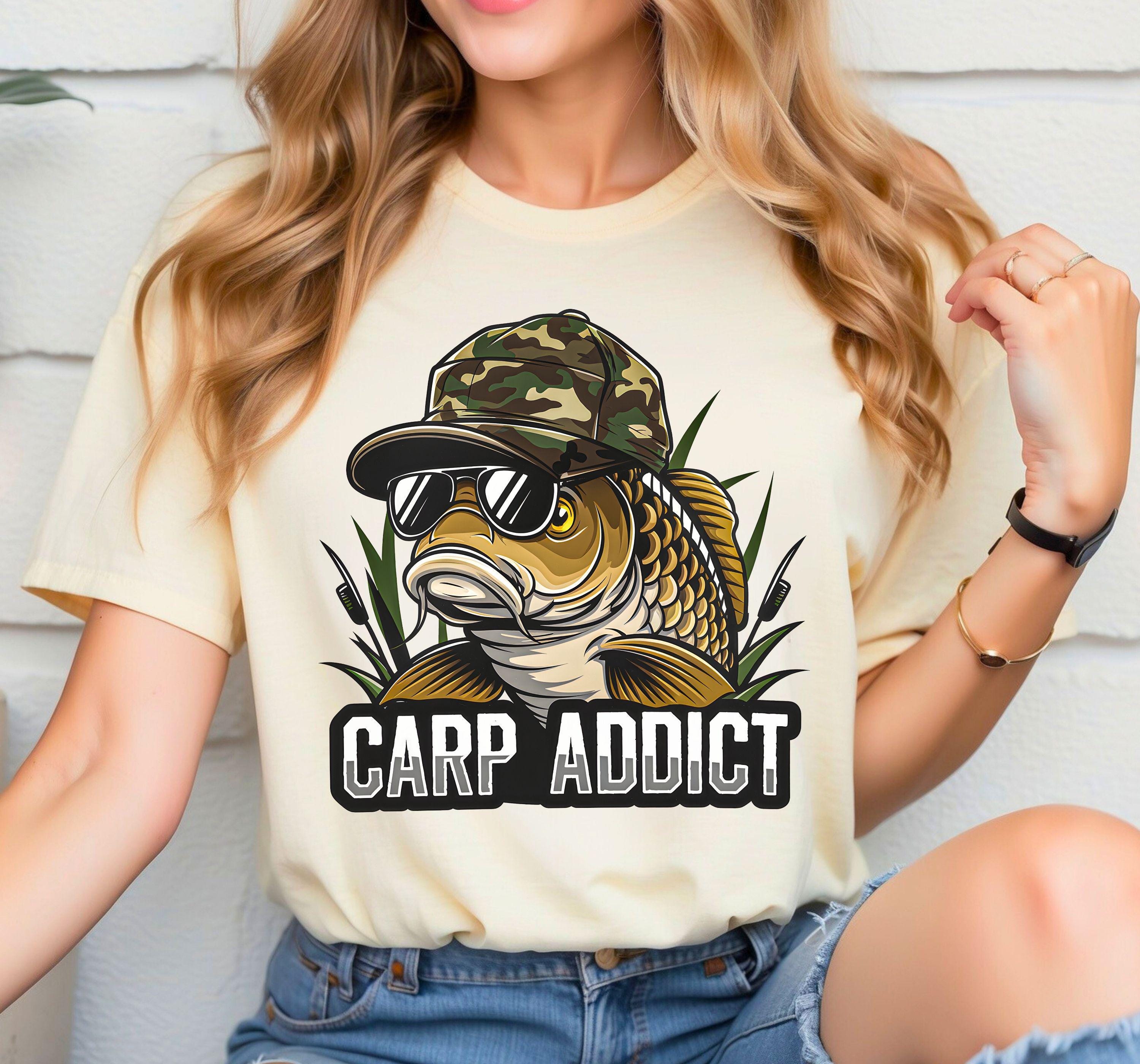 Carp Addict Fishing PNG, Funny Carp Fishing Sublimation Design, Jumping ...