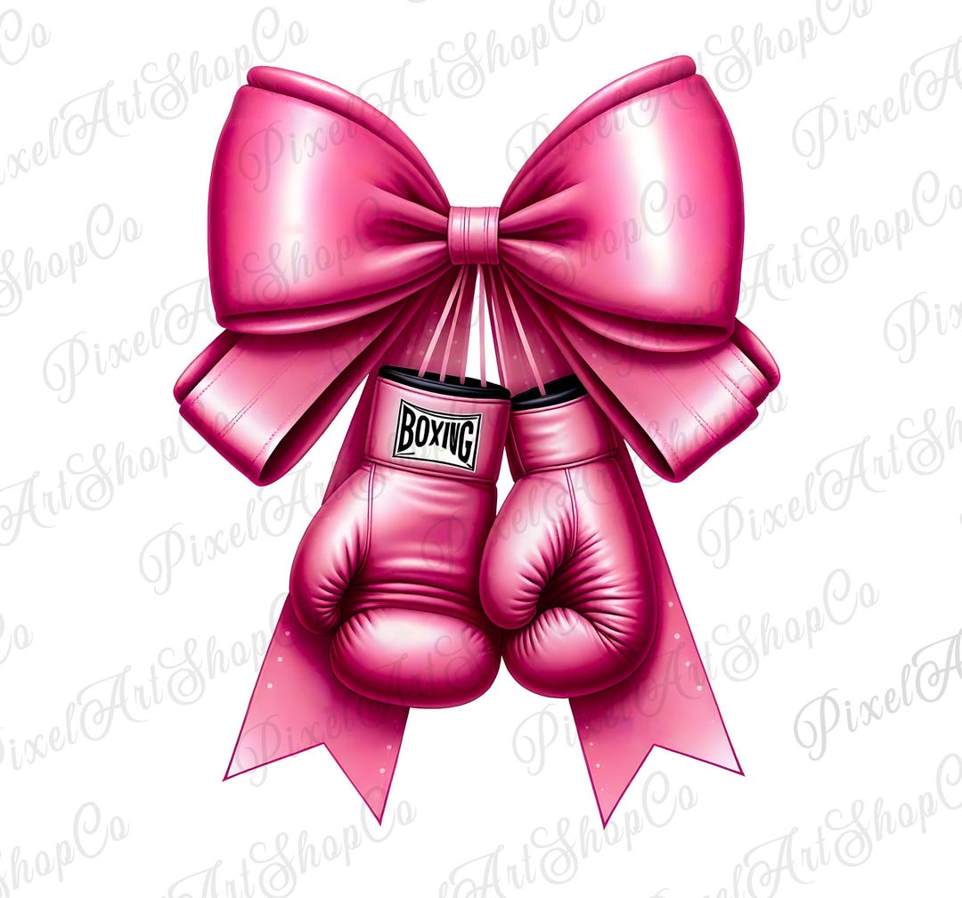 Breast Cancer Boxing Gloves PNG, Pink Coquette Bow Cancer Awareness PNG ...