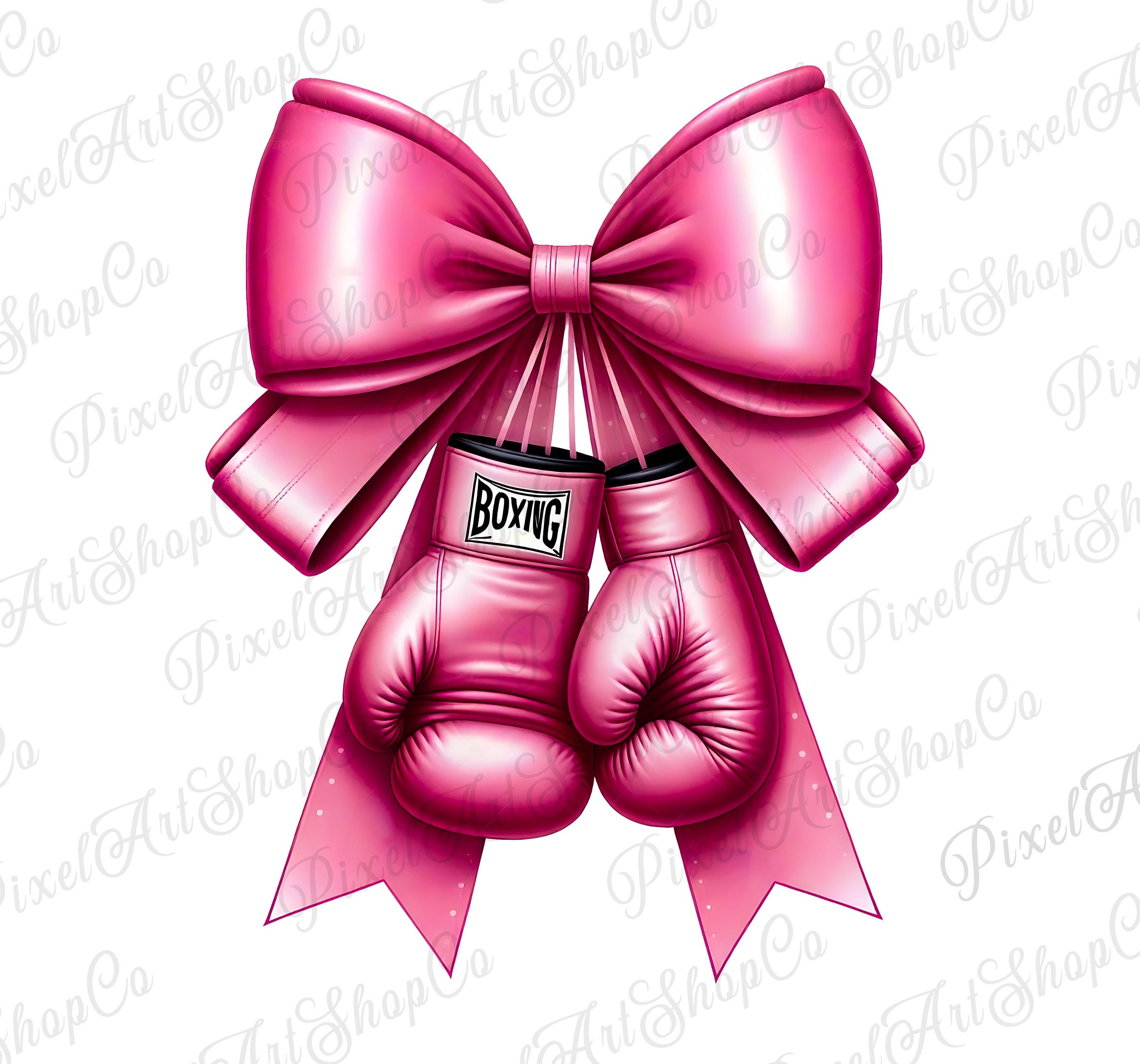 Breast Cancer Boxing Gloves PNG, Pink Coquette Bow Cancer Awareness PNG ...
