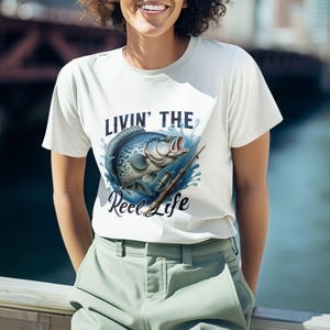 Livin the Reel Life Sublimation Design, Fishing Sublimation PNG ...