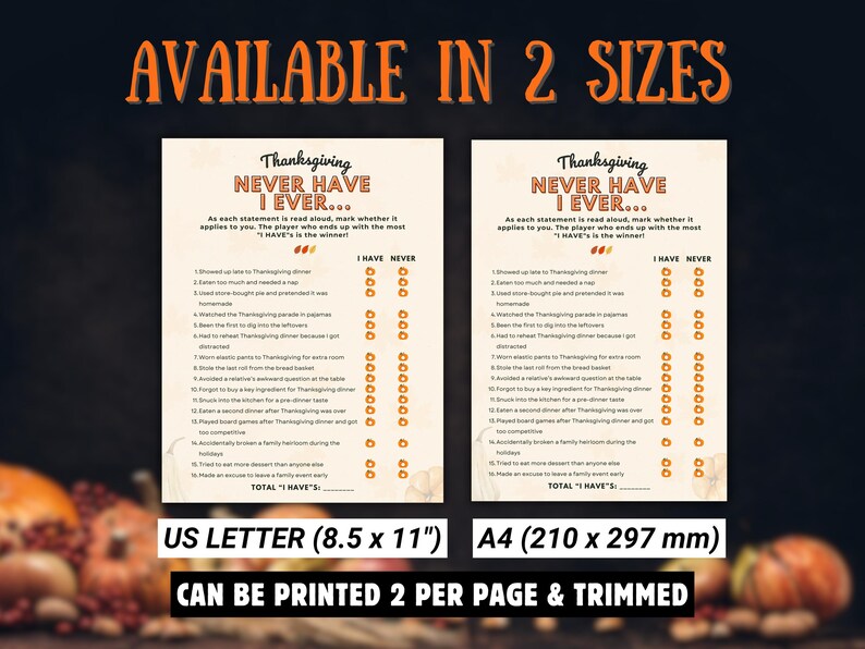 Thanksgiving Games Printable Never Have I Ever Friendsgiving Party ...