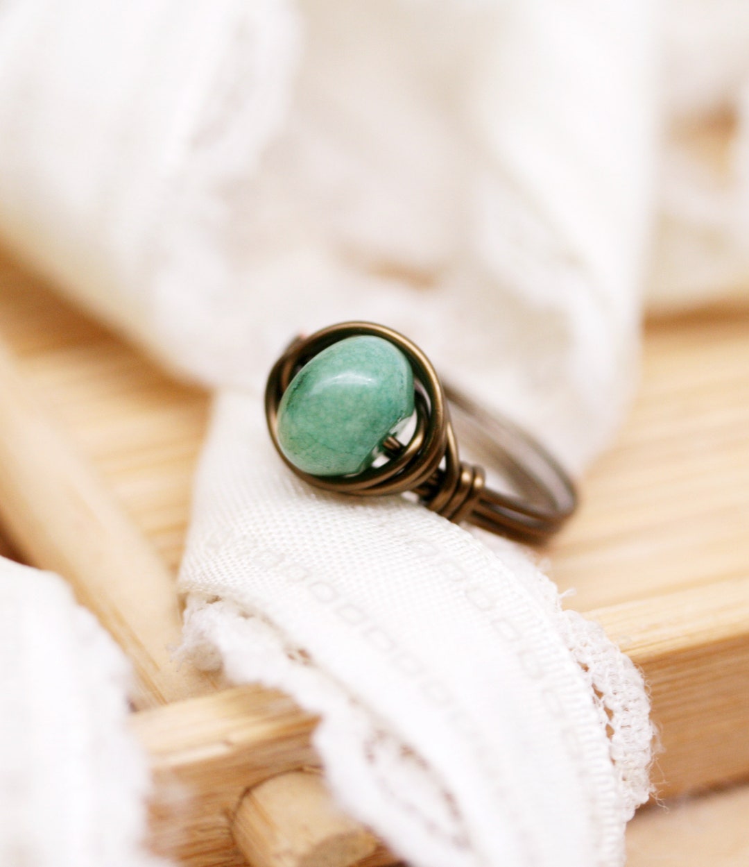 Promising - Green Aventurine Wrapped Ring (SR) - Etsy