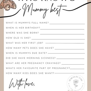 Teddy Bear Themed Personalised Baby Shower Games and Keepsakes - Etsy