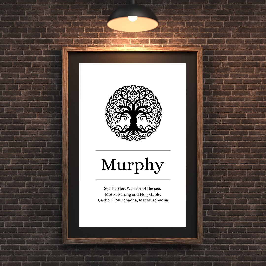 Murphy Irish Surname Meaning Printable | Custom Name Art | Irish Name ...
