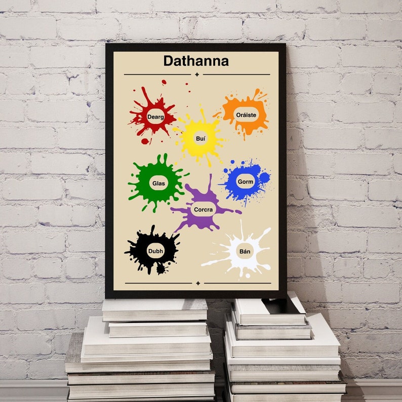 Irish Language Colors Poster Printable Gaelic Classroom Wall Art ...