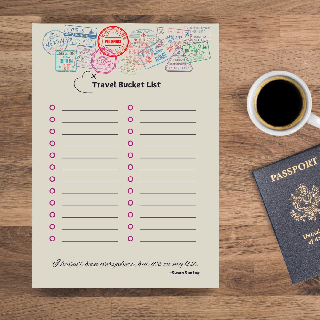Fun Travel Bucket List Travel Planner Wanderlust List World Travel List ...