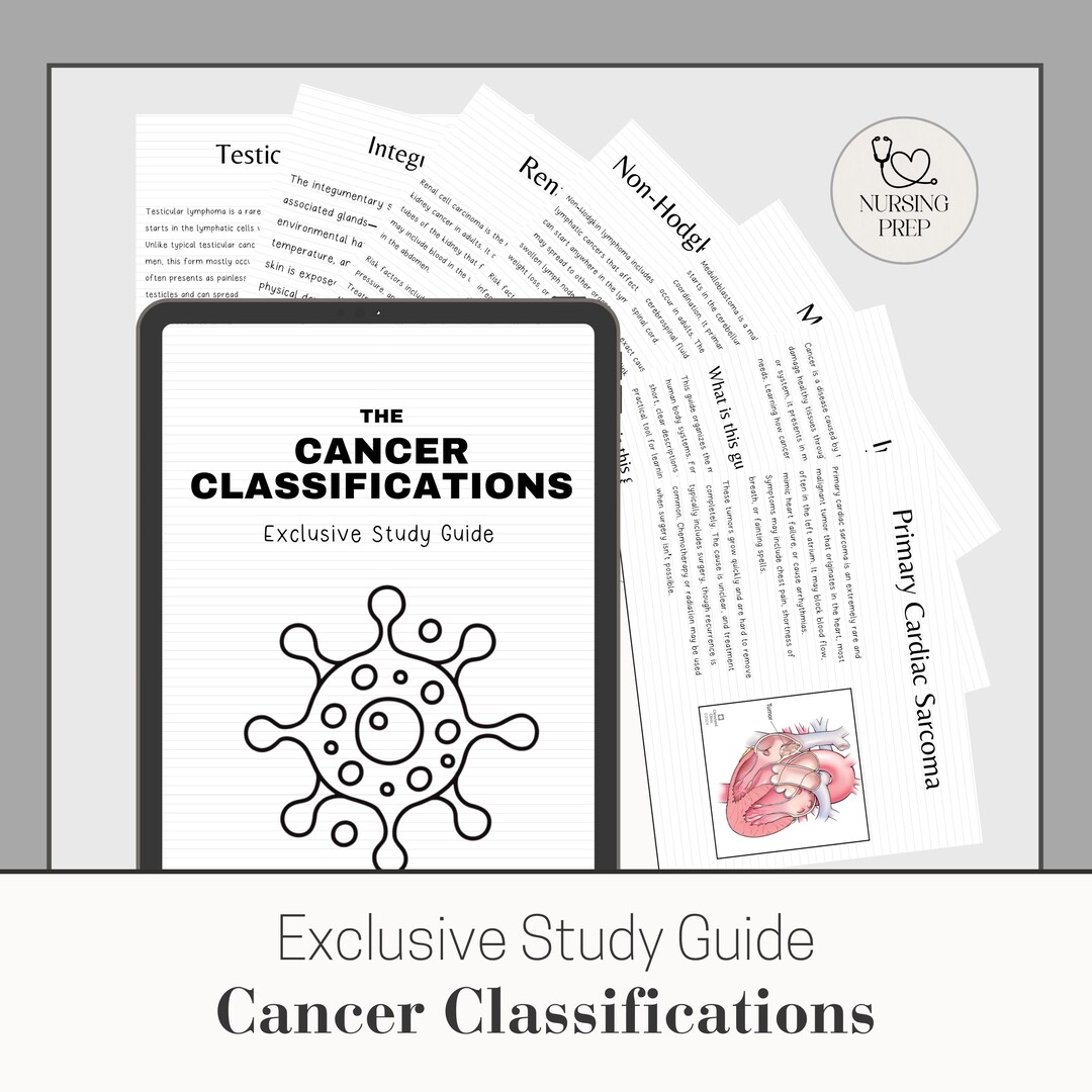 Cancer Study Guide – 12 Body Systems, 63-page Printable PDF for Nursing ...