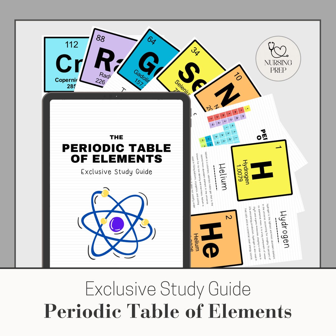 The Periodic Table of Elements Study Guide, Medical Study Guide ...