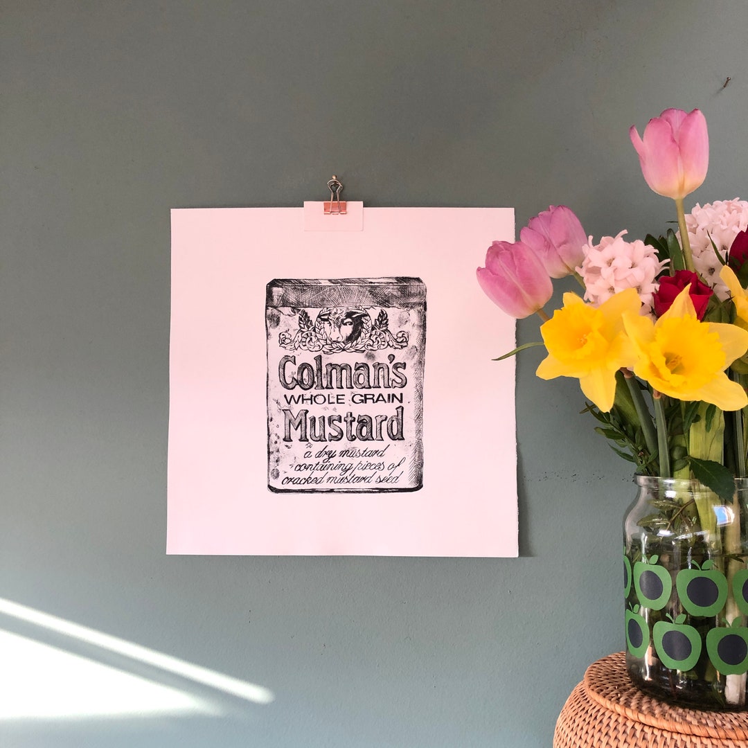 Mustard Original Handprinted Drypoint Etching - Etsy