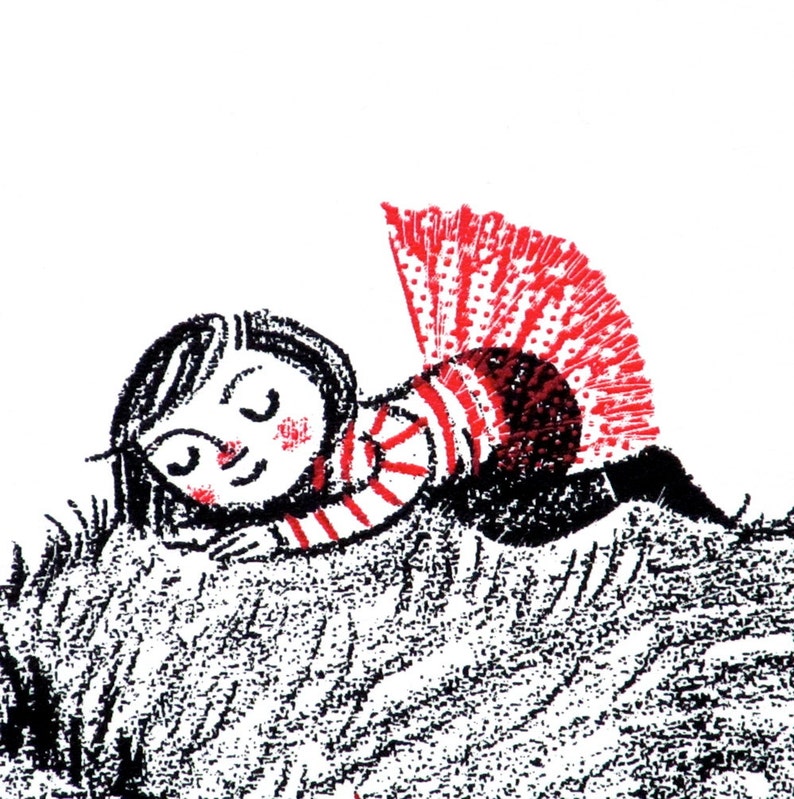 Nap Time Illustration Screen Print - Etsy