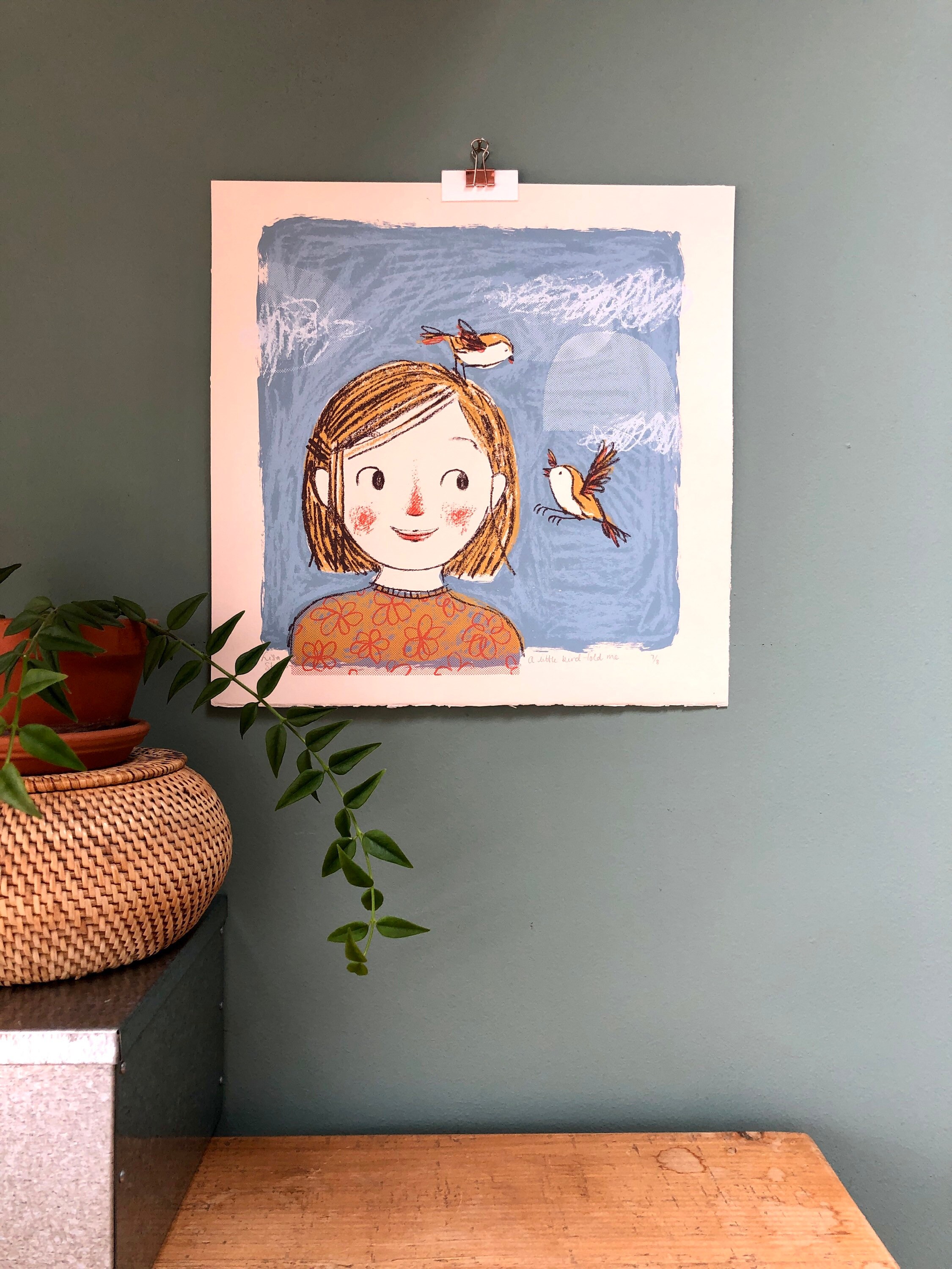 A Little Bird Told Me Screen Print Wall Art | Etsy