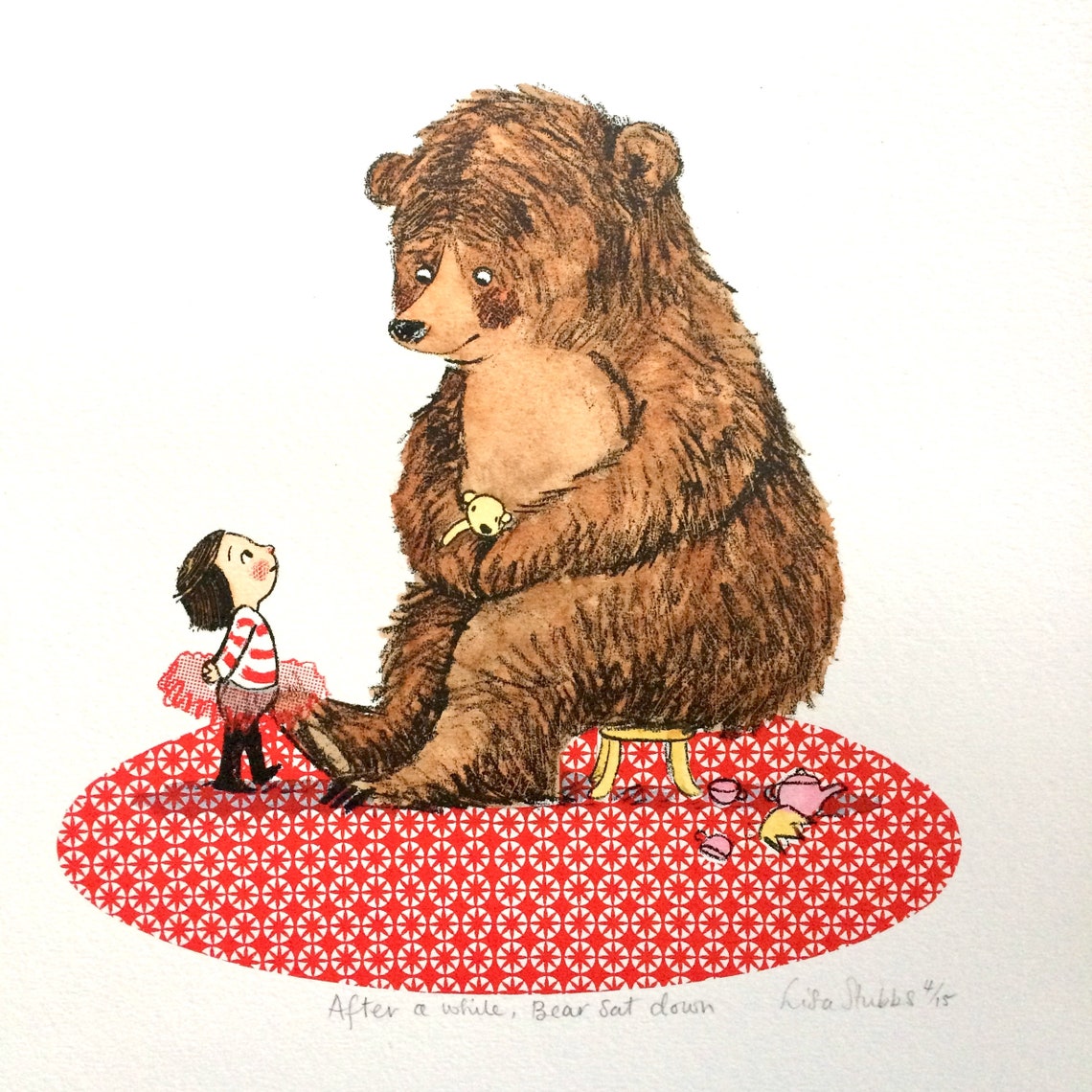 After a While Bear Sat Down Original Illustration - Etsy