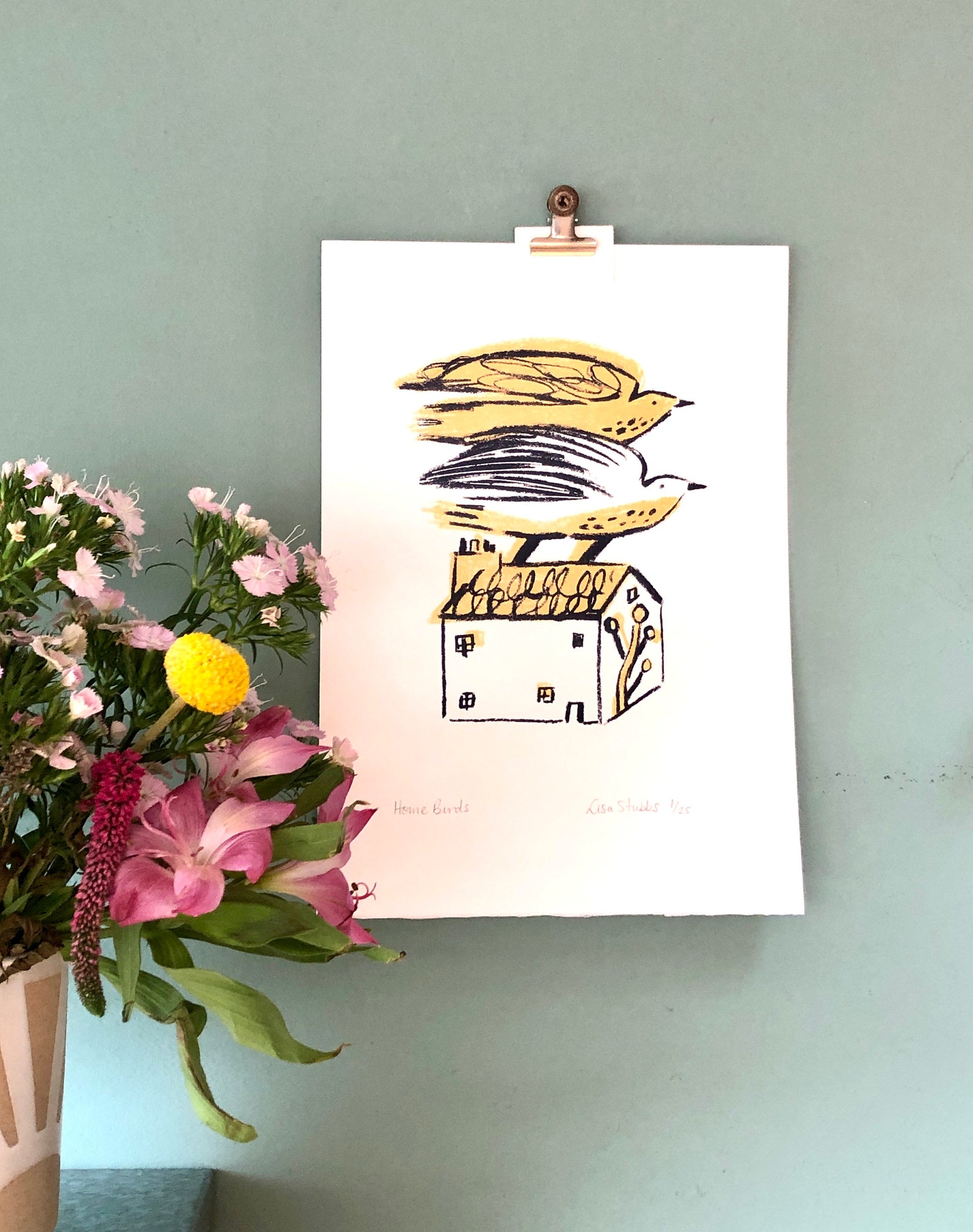 Home Birds Original Handprinted Screenprint Wall Art - Etsy