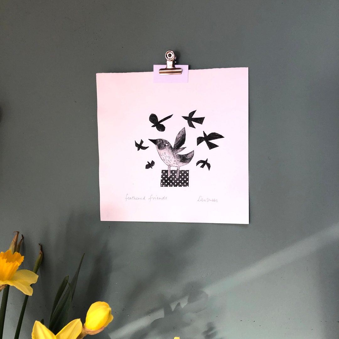 Feathered Friends - Original Drypoint Etching Wall Art - Etsy
