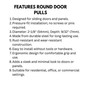 Round Recessed Finger Pull Flush Handle for Sliding and Pocket Doors ...