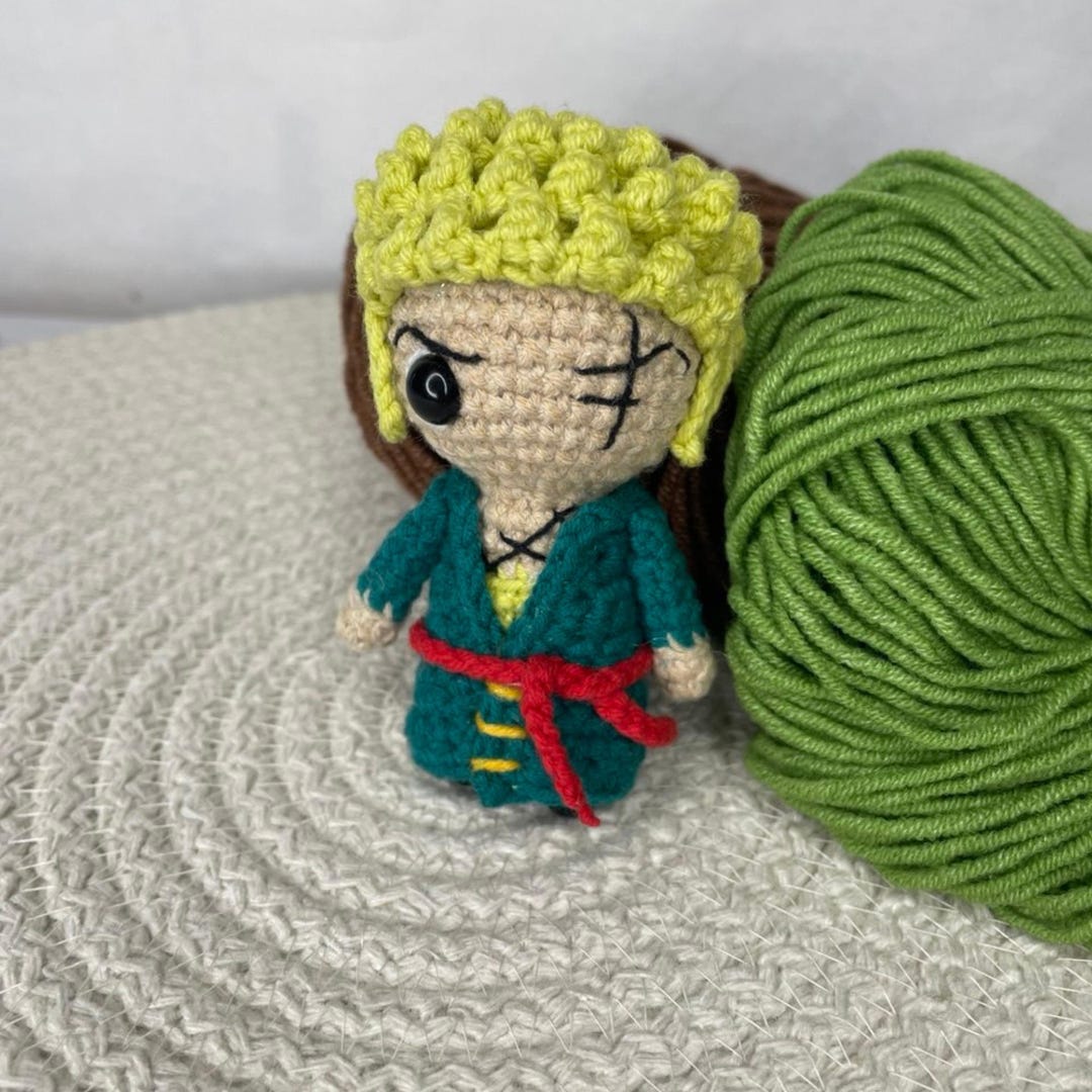 Zoro Amigurumi – Handmade Crochet Doll, Straw Hat Pirate Gift - Etsy