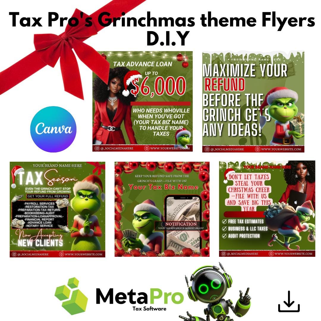 Grinch Taxmas DIY Marketing Kit – Festive Social Media Templates for ...