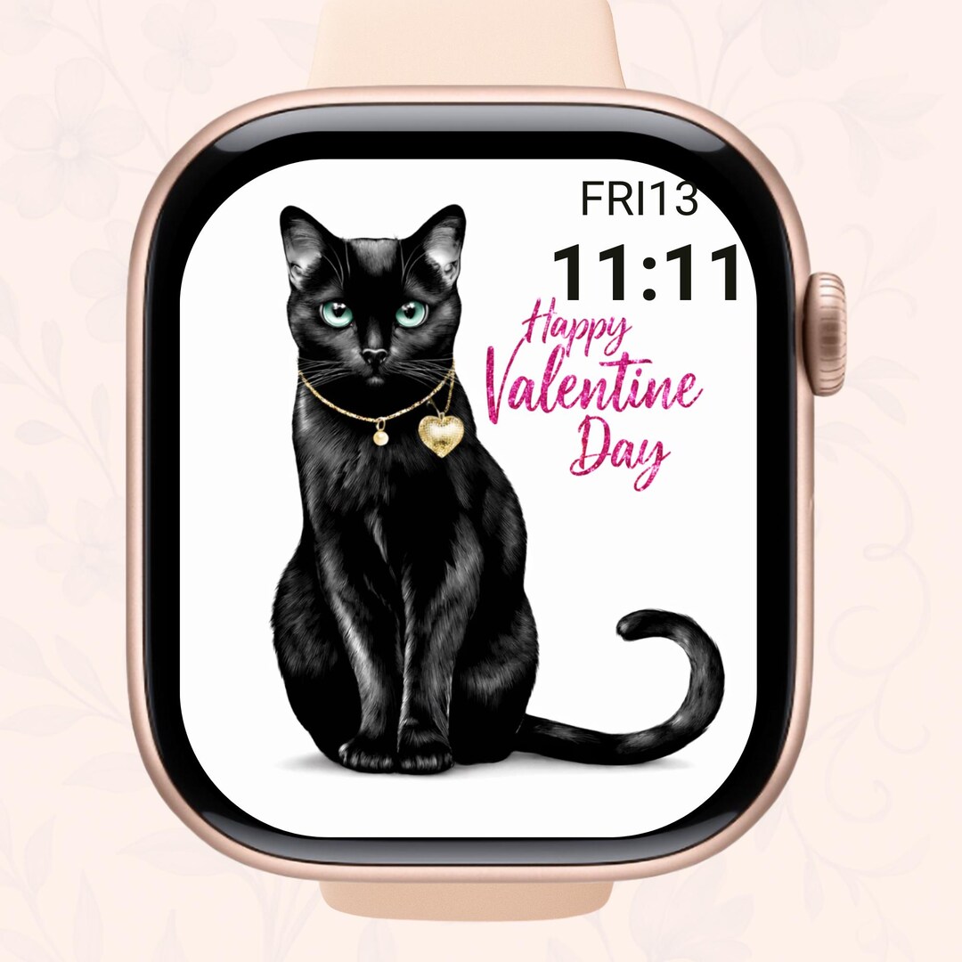 Valentine Cat Apple Watch Face | Digital Wallpaper (2 Designs) - Etsy