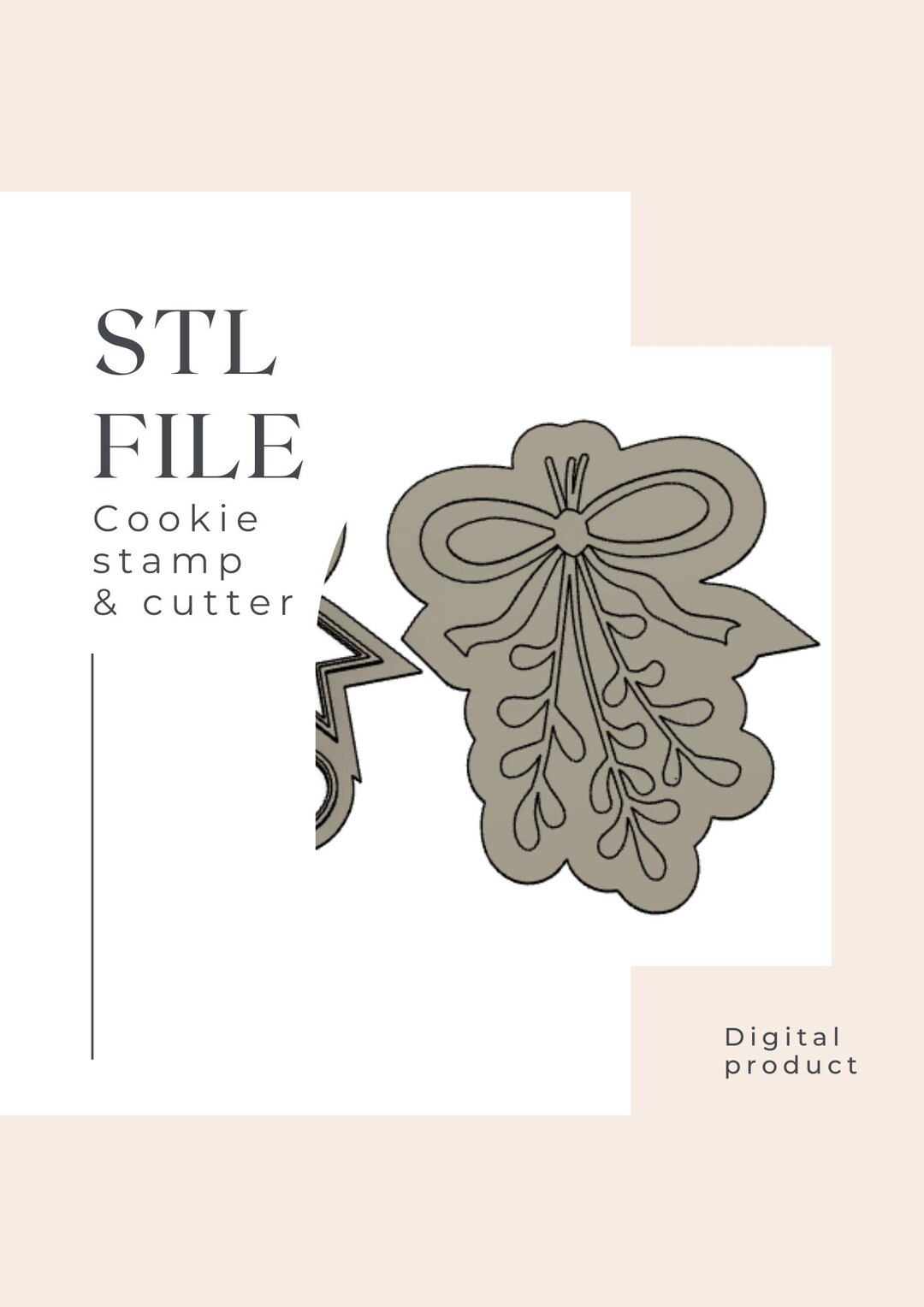 Mistletoe With Bow STL File - Etsy