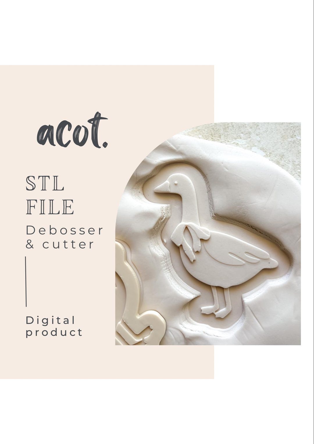Standing Goose V2 Cookie Stamp and Cutter STL File - Etsy