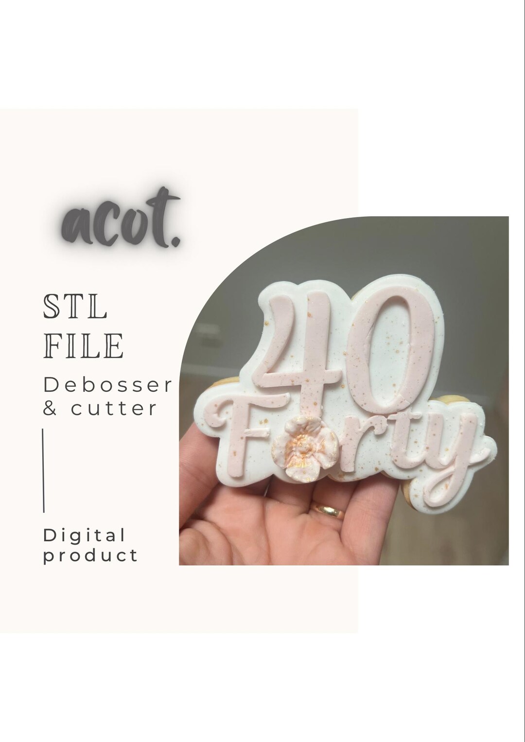 40 Forty Cookie Stamp and Cutter STL File - Etsy