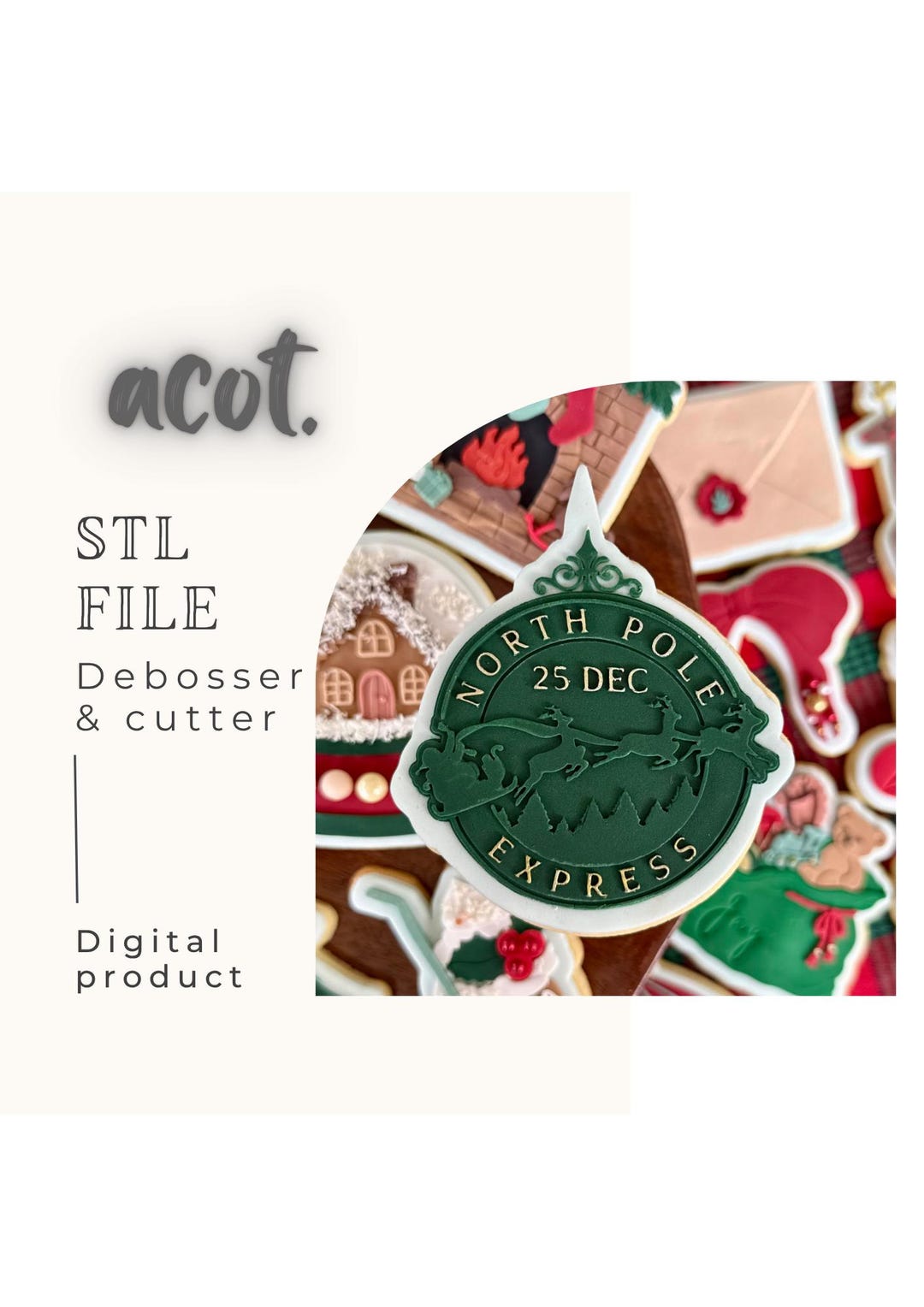 North Pole Express Postage Stamp Cookie Stamp and Cutter Stl File - Etsy
