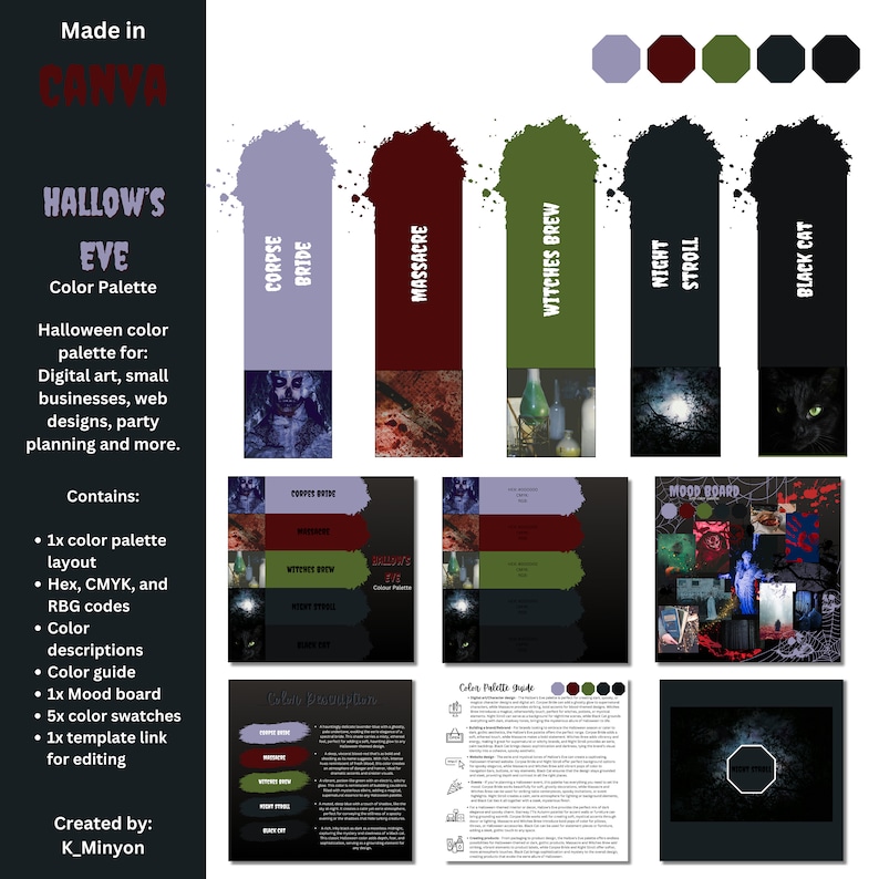 Halloween Color Palette | Color Palette With HEX/CMYK/RGB Codes | Color ...