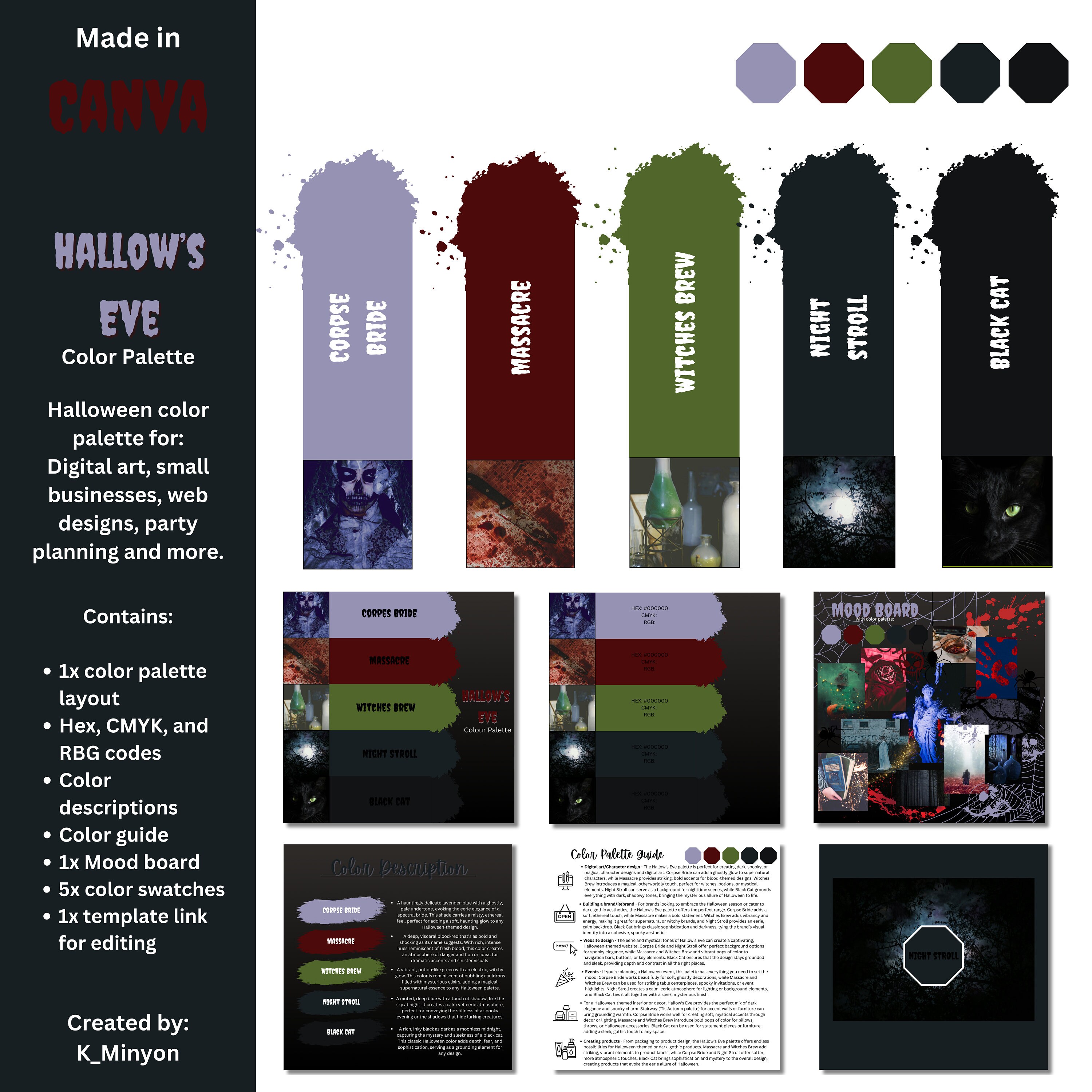 Halloween Color Palette | Color Palette With HEX/CMYK/RGB Codes | Color ...
