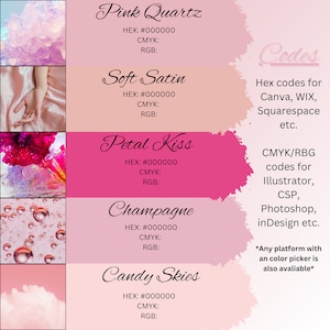 Pink Color Palette | Color Palette With HEX/CMYK/RGB Codes | Color ...