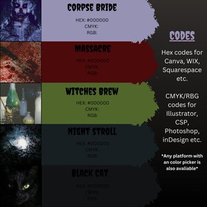 Halloween Color Palette | Color Palette With HEX/CMYK/RGB Codes | Color ...