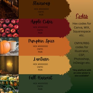 Fall Color Palette | Color Palette With HEX/CMYK/RGB Codes | Color ...