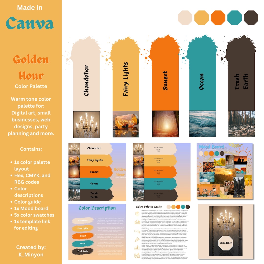 Warm Color Palette | Color Palette With HEX/CMYK/RGB Codes | Color ...
