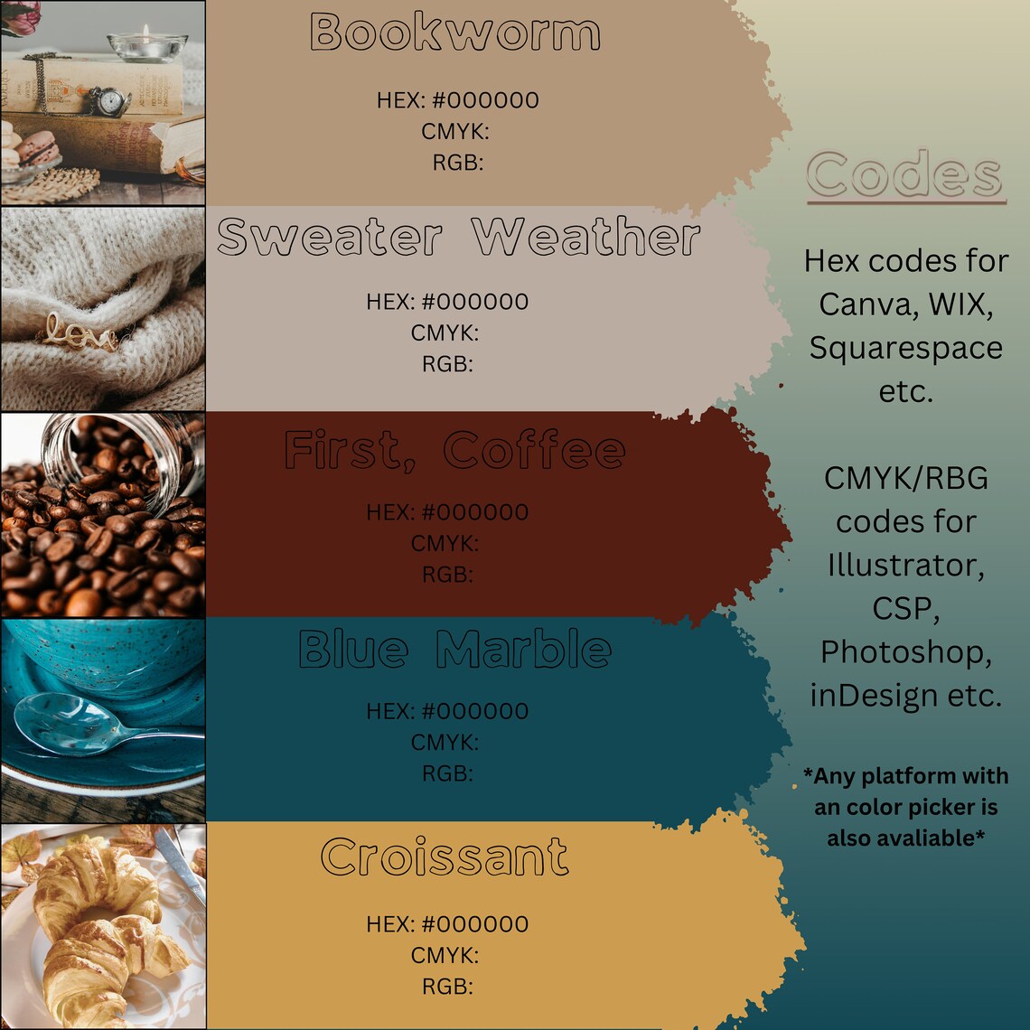 Neutral Color Palette |color Palette With HEX/CMYK/RGB Codes | Color ...