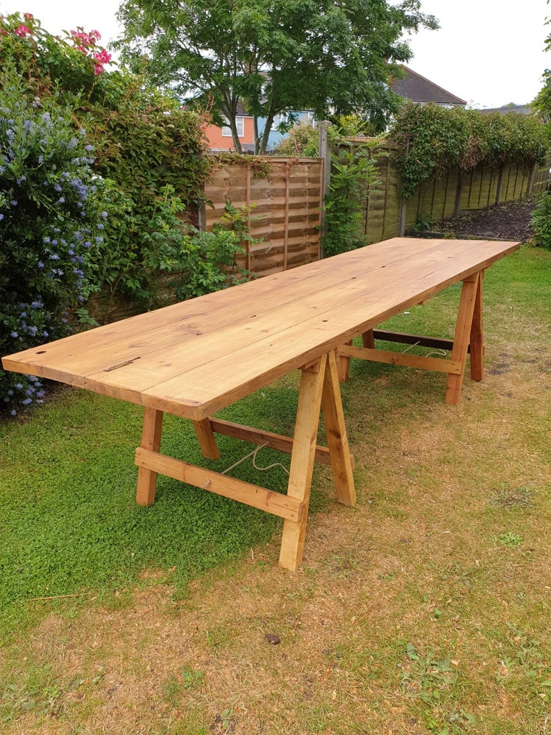 Trestle Table. Reclaimed Antique Pine. 3m X 900cm - Etsy