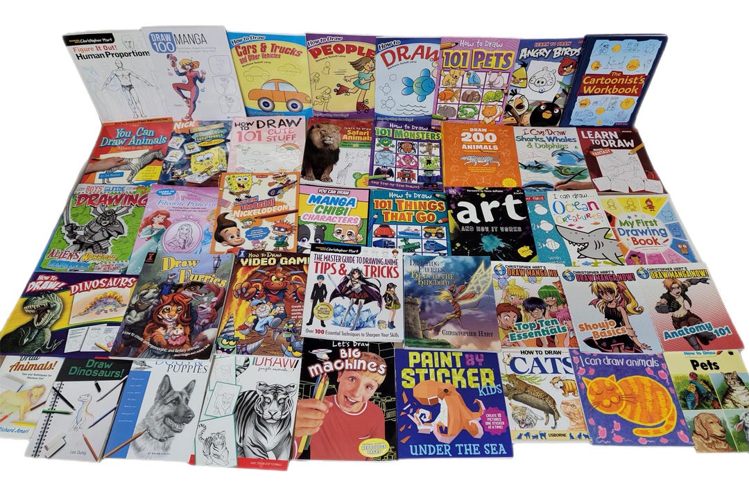 Learn to Draw & Paint Books - Kids Art - Lot of 10 - Etsy