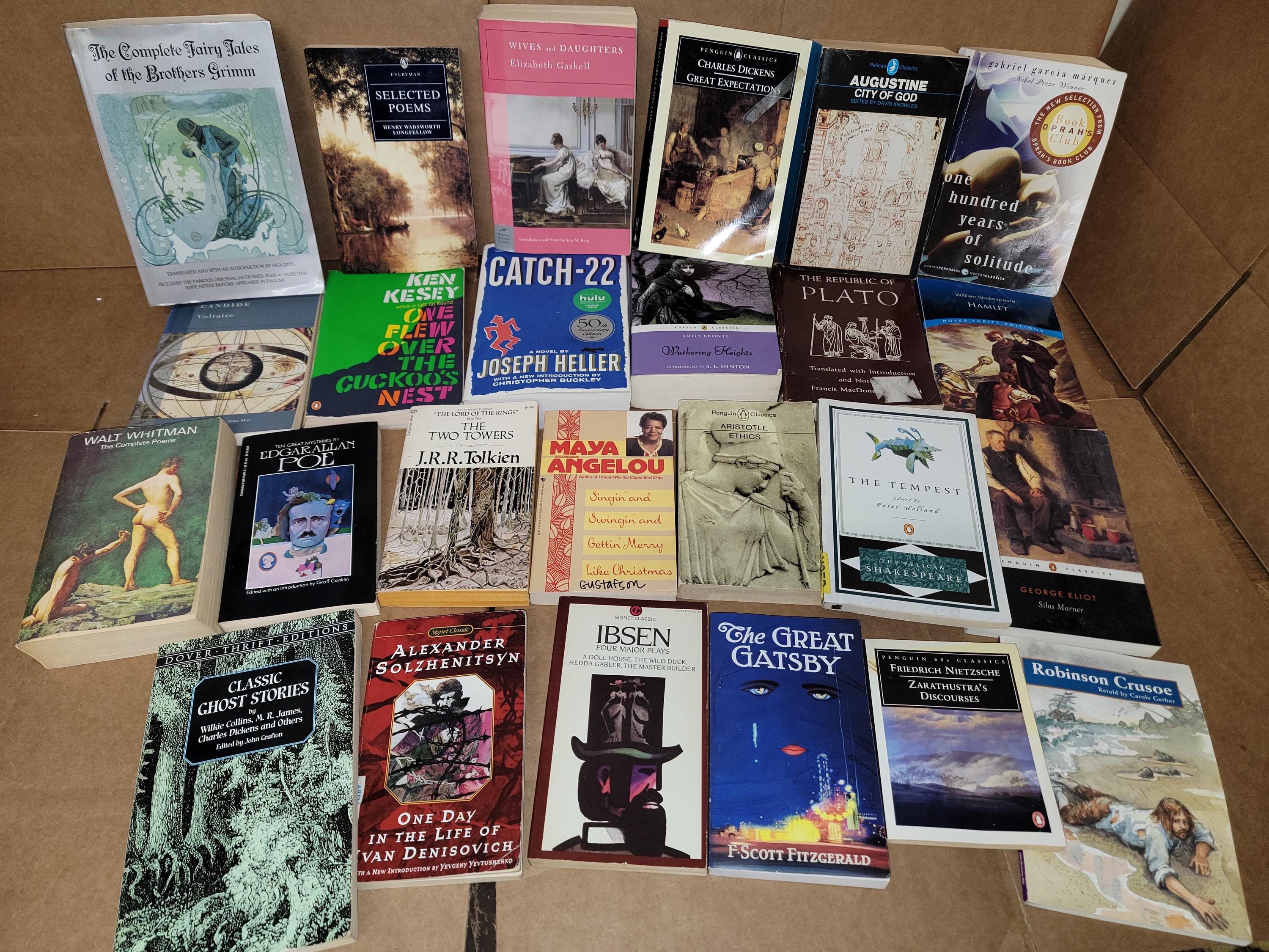 Classic Literature Paperback Books - Random UNSORTED Lot of 10 - Etsy