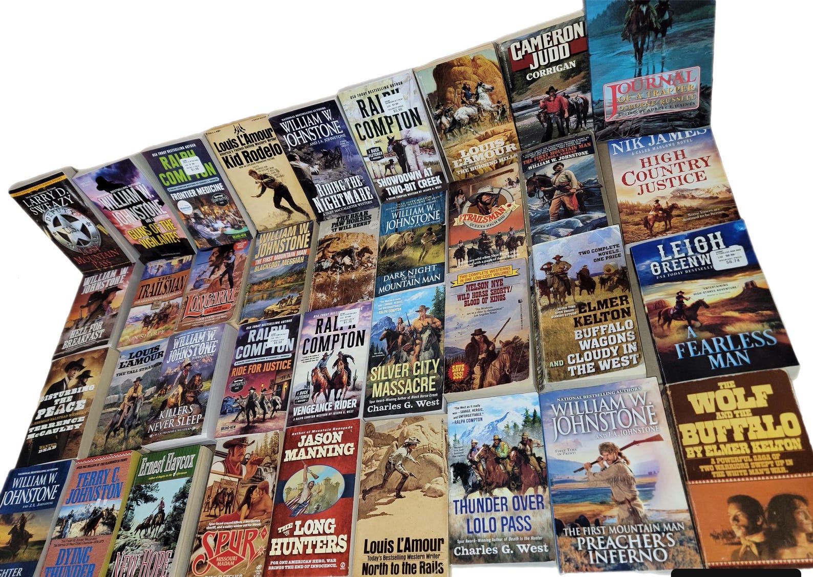 Lot of 10 Western Paperback Books: Zane Grey, Louis L'amour, Johnstone ...