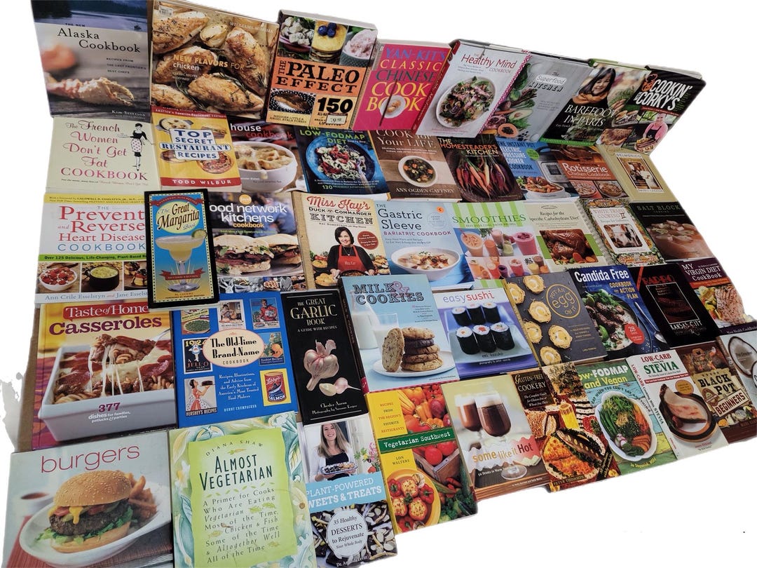 Cooking & Baking Books Lot: Recipes, Grilling, Healthy, BBQ - Etsy