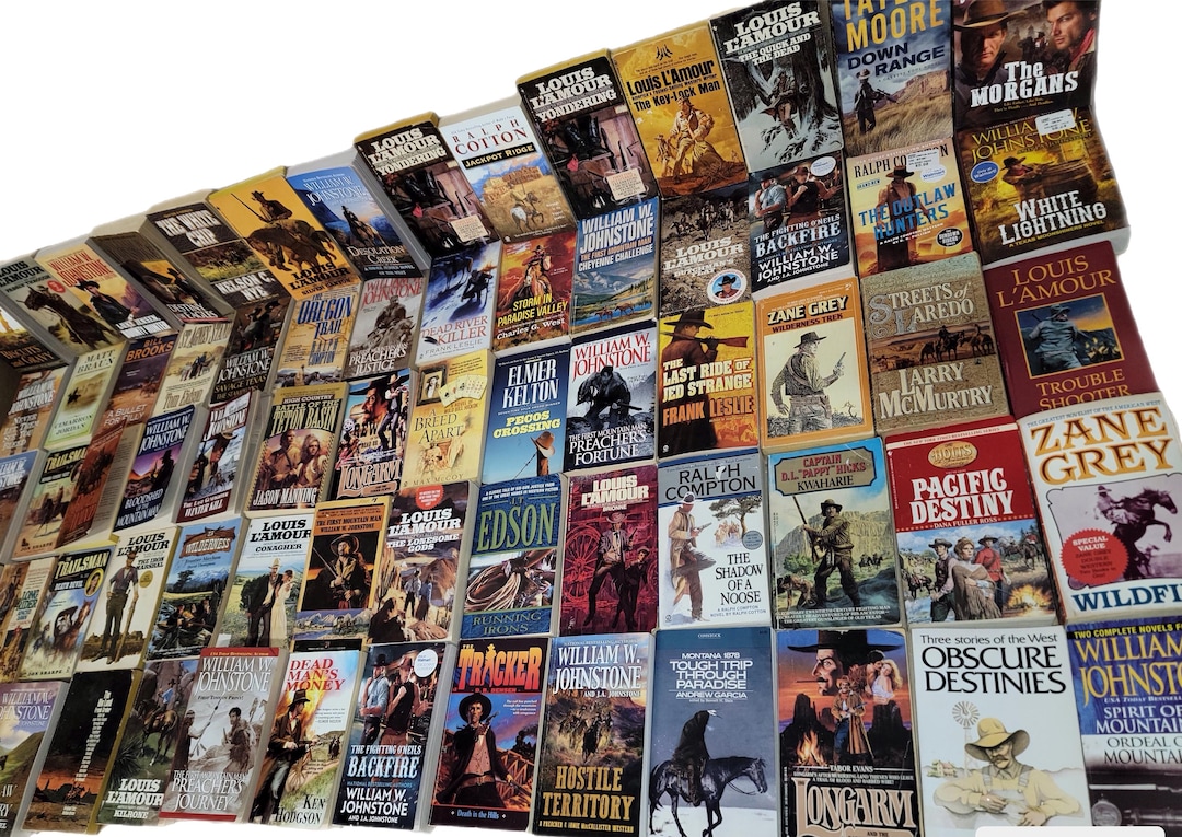 Lot of 10 Western Paperback Books: Zane Grey, Louis L'amour, Johnstone ...